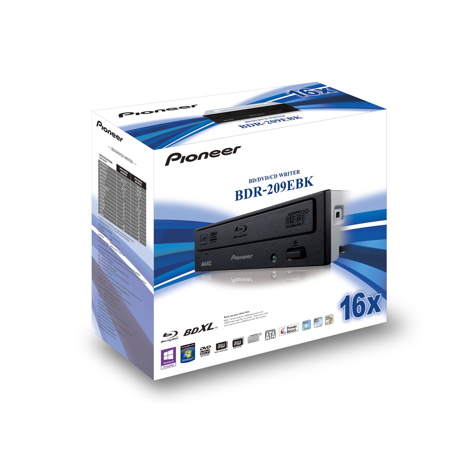 Pioneer BDR-209EBK Blu-ray Writer Optical Drive - BDR-209EBK | CCL ...