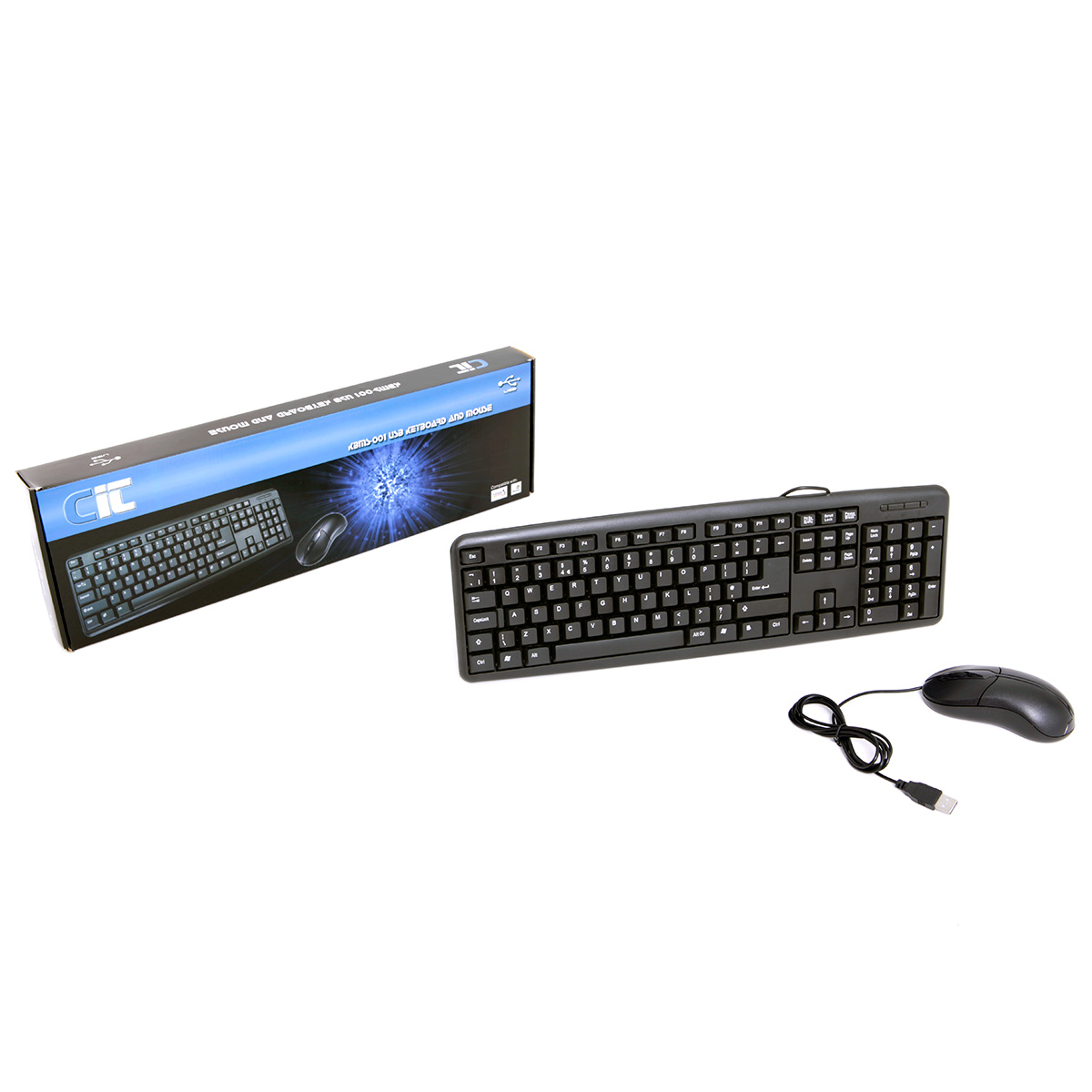CiT KBMS-001 USB Keyboard & Mouse Combo Bundle - KBMS-001 | CCL