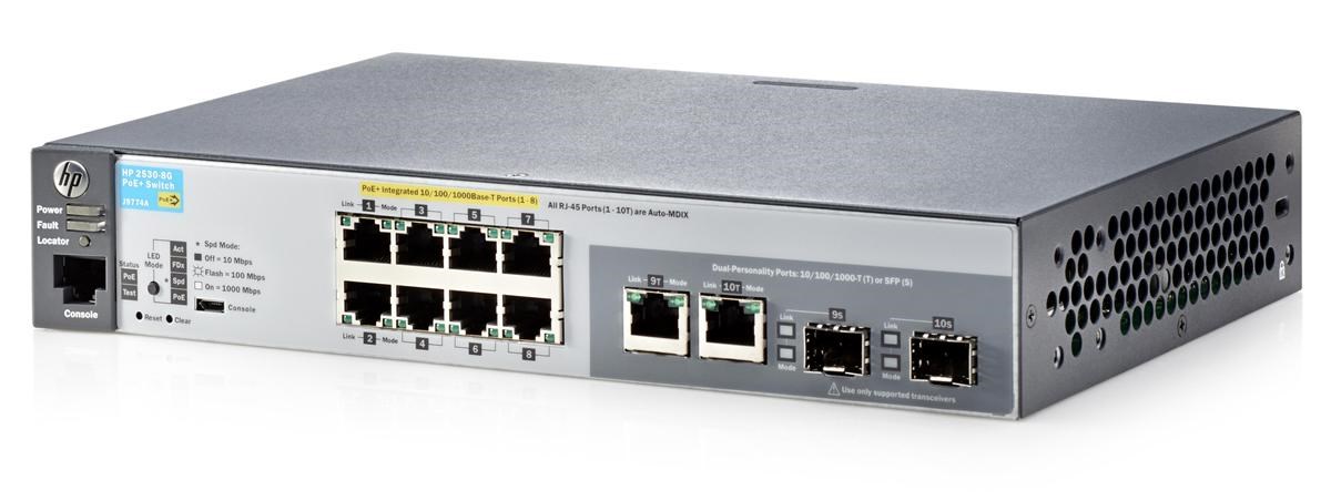 HP 2530-8G-PoE+ 8-Port Gigabit PoE Desktop Switch - J9774A | CCL Computers