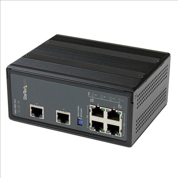 StarTech.com 6 Port Unmanaged Industrial Gigabit Ethernet Switch with 4 ...