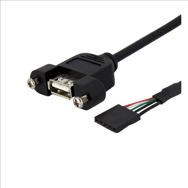 StarTech.com (3 feet) Panel Mount USB Cable - USB A to Motherboard ...