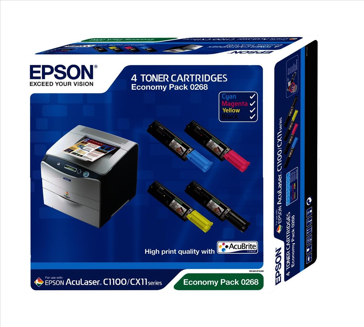 Epson Aculaser C1100 Economy Pack - 4 Toners - C13S050268 | CCL Computers