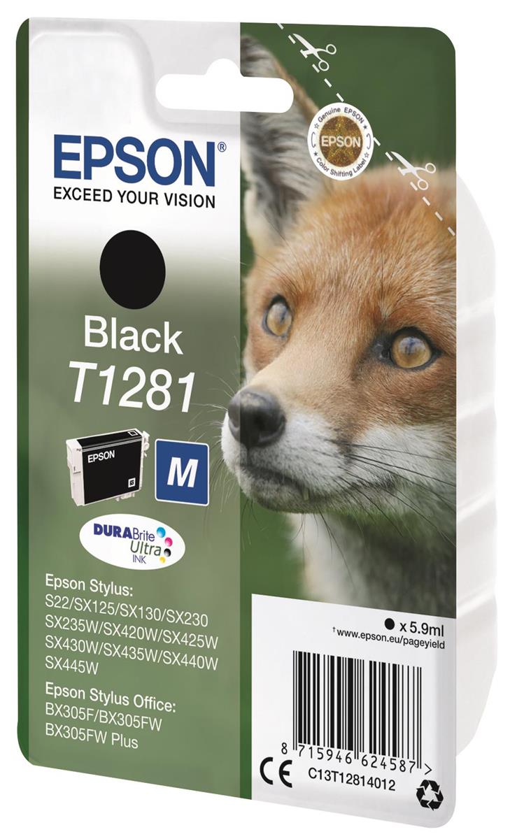 Epson Fox T1281 (5.9ml) DURABrite Ultra Ink Cartridge (Black ...