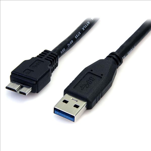 StarTech.com (0.5m/1.5 feet) Black SuperSpeed USB 3.0 Cable A to Micro ...