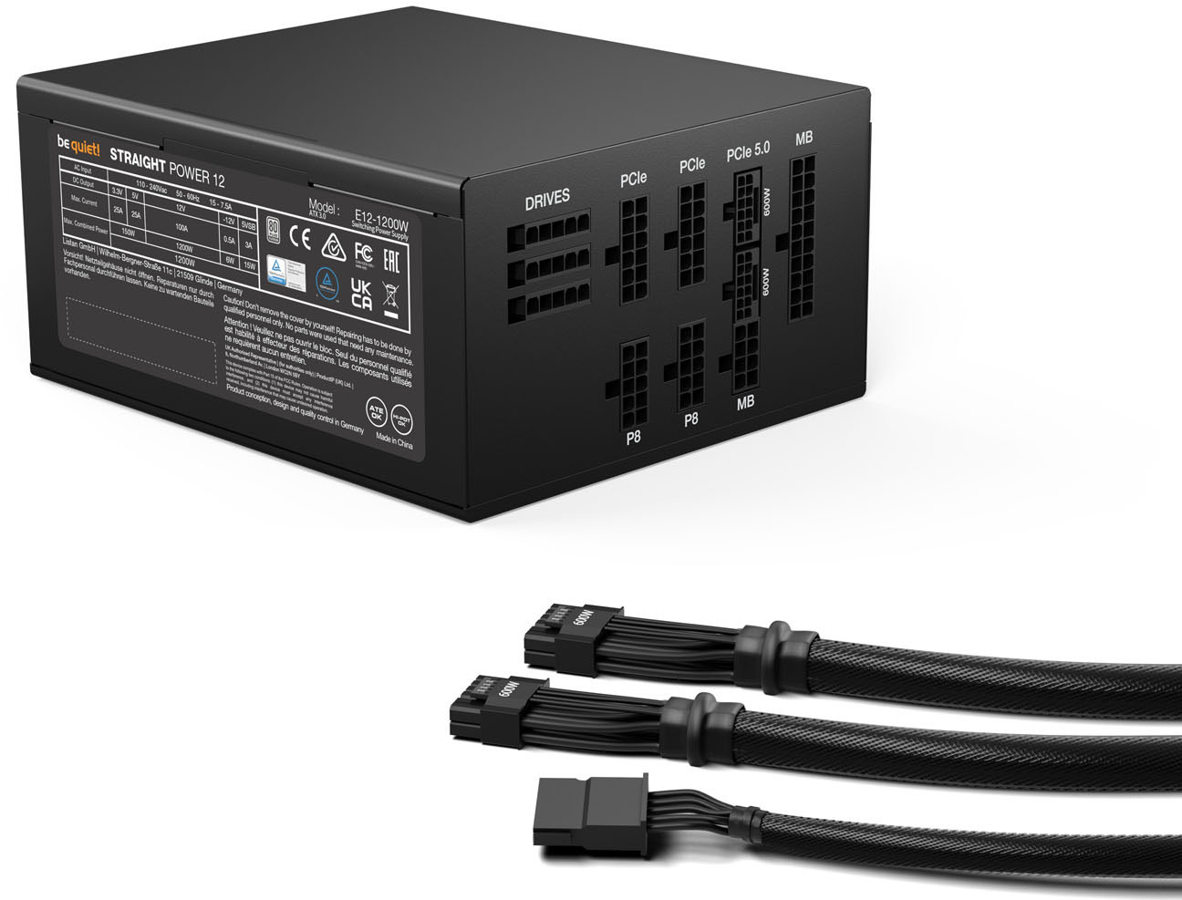 1200W Be Quiet! Straight Power 12 Modular 80 Plus Platinum PSU - BN339 ...