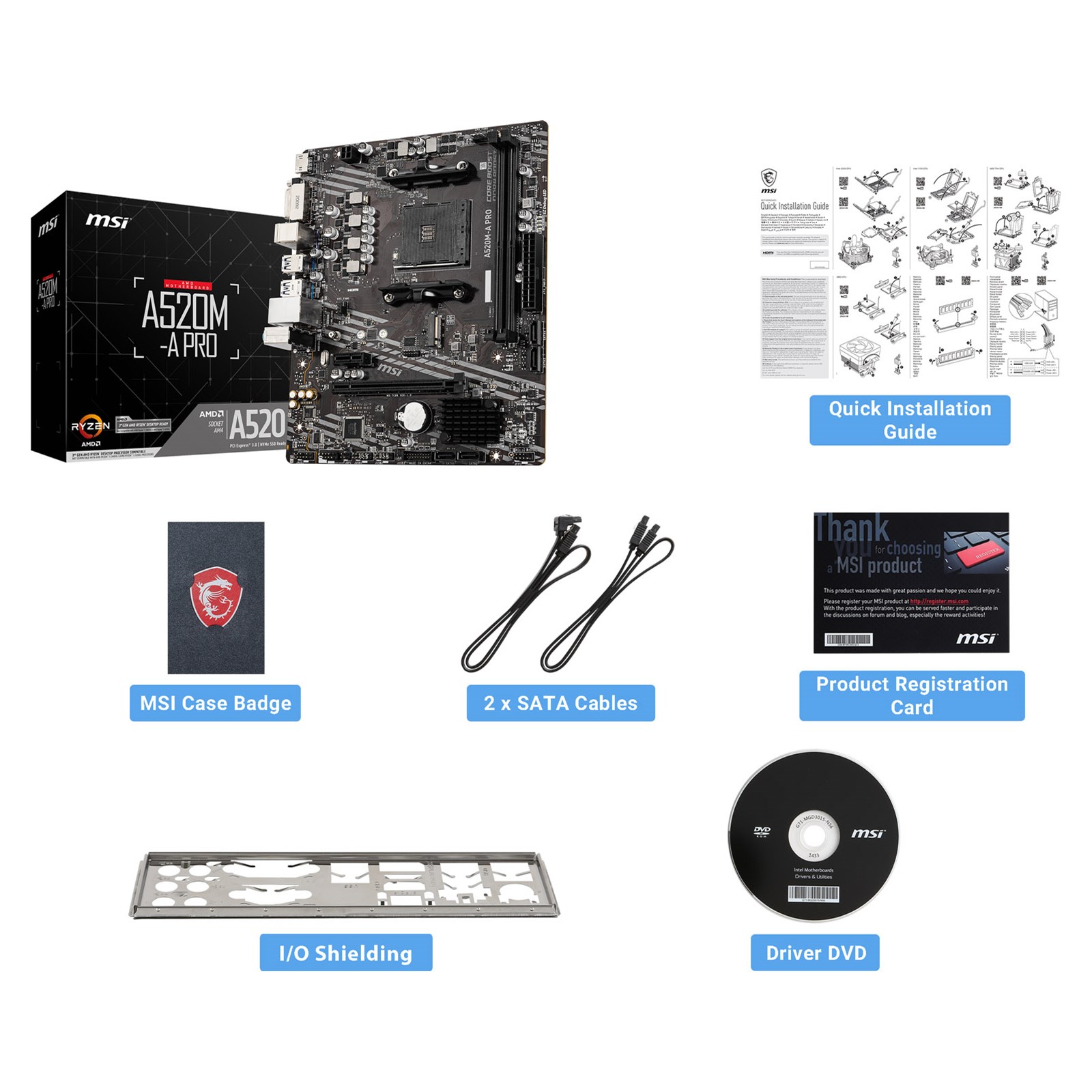 MSI A520M-A PRO AMD Socket AM4 Motherboard - A520M-A PRO | CCL