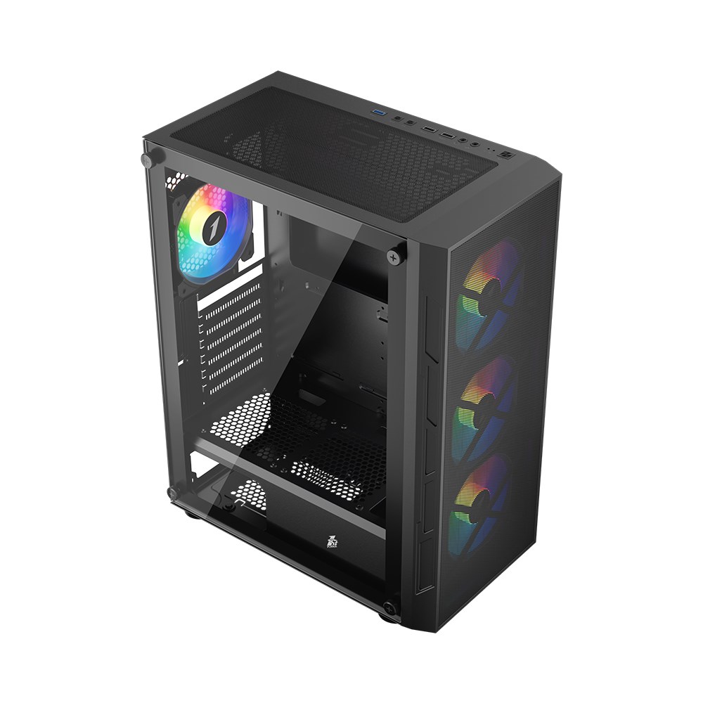 1st Player FireBase XP Mid Tower Gaming Case - Black - XP-BK-1F5M-5F5S ...