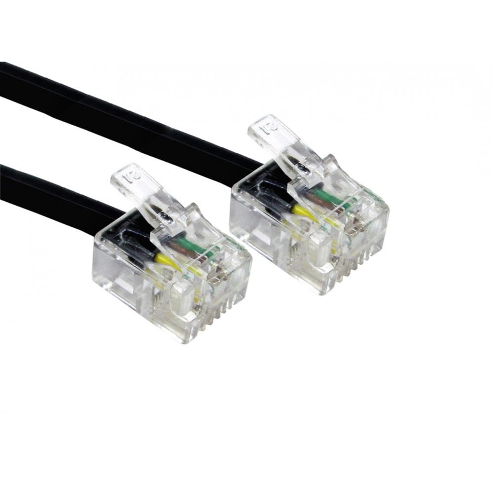 Cables Direct 5m RJ-11 to RJ-11 Modem Cable in Black - 88BT-105K | CCL