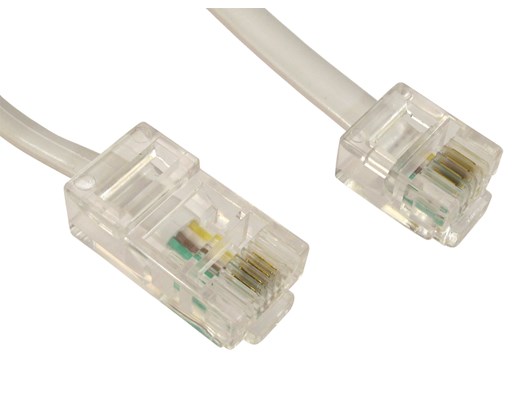 20m RJ45 - RJ11 Cable (White) - 88BTRJ-020 | CCL