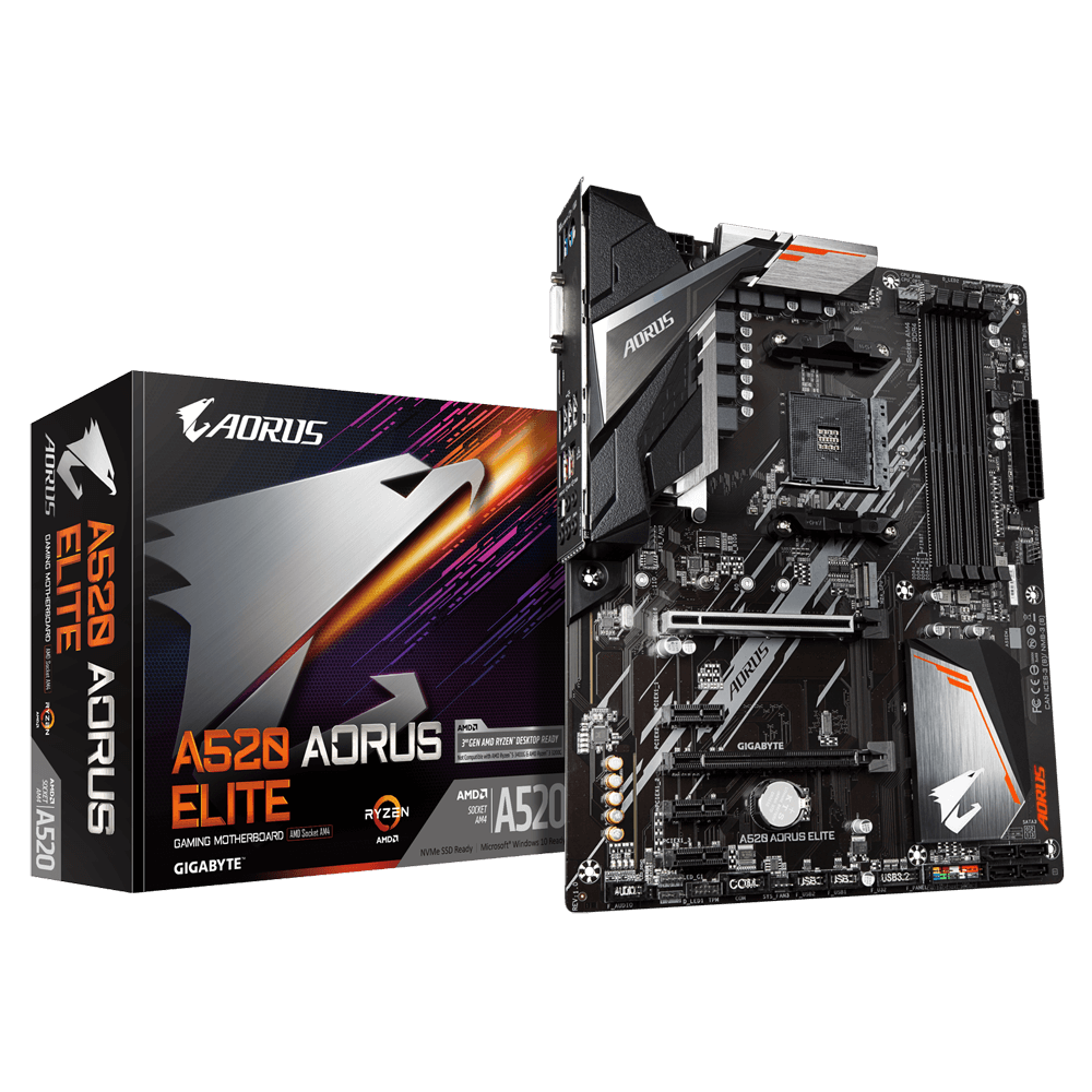 Gigabyte A520 AORUS ELITE AMD Socket AM4 Motherboard - A520 AORUS ELITE ...