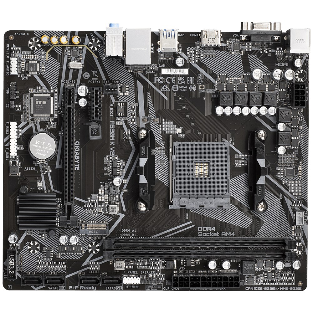 Gigabyte A520M K V2 AMD Socket AM4 Motherboard - A520M K V2 | CCL
