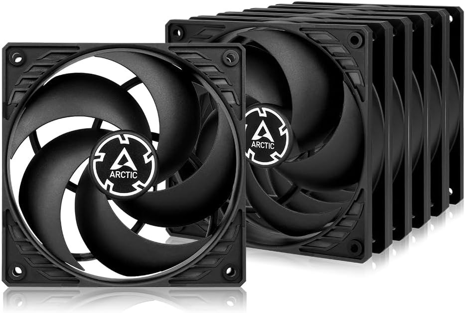 Arctic P12 PWM PST 120mm PWM Fan with Cable Spliiter - 5 Pack in Black ...