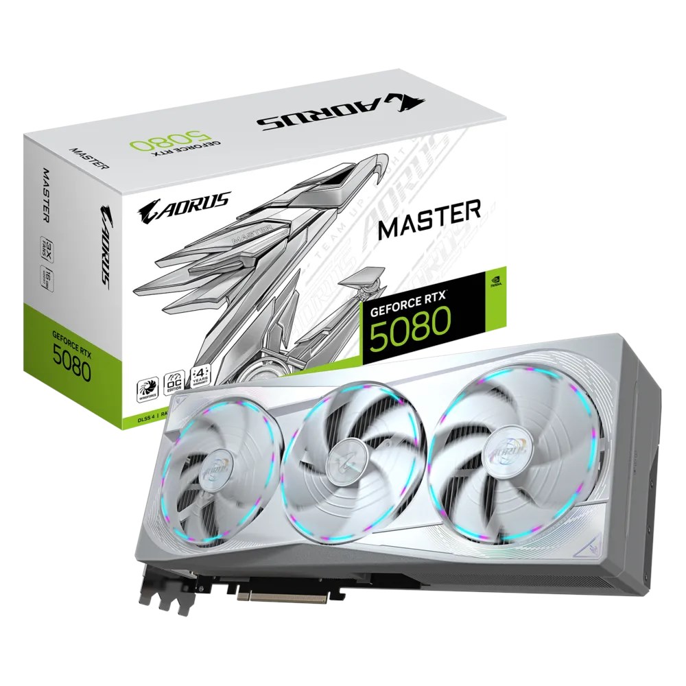 Gigabyte GeForce RTX 5080 AORUS MASTER ICE OC 16GB GPU - GV-N5080AORUSM ICE-16GD | CCL
