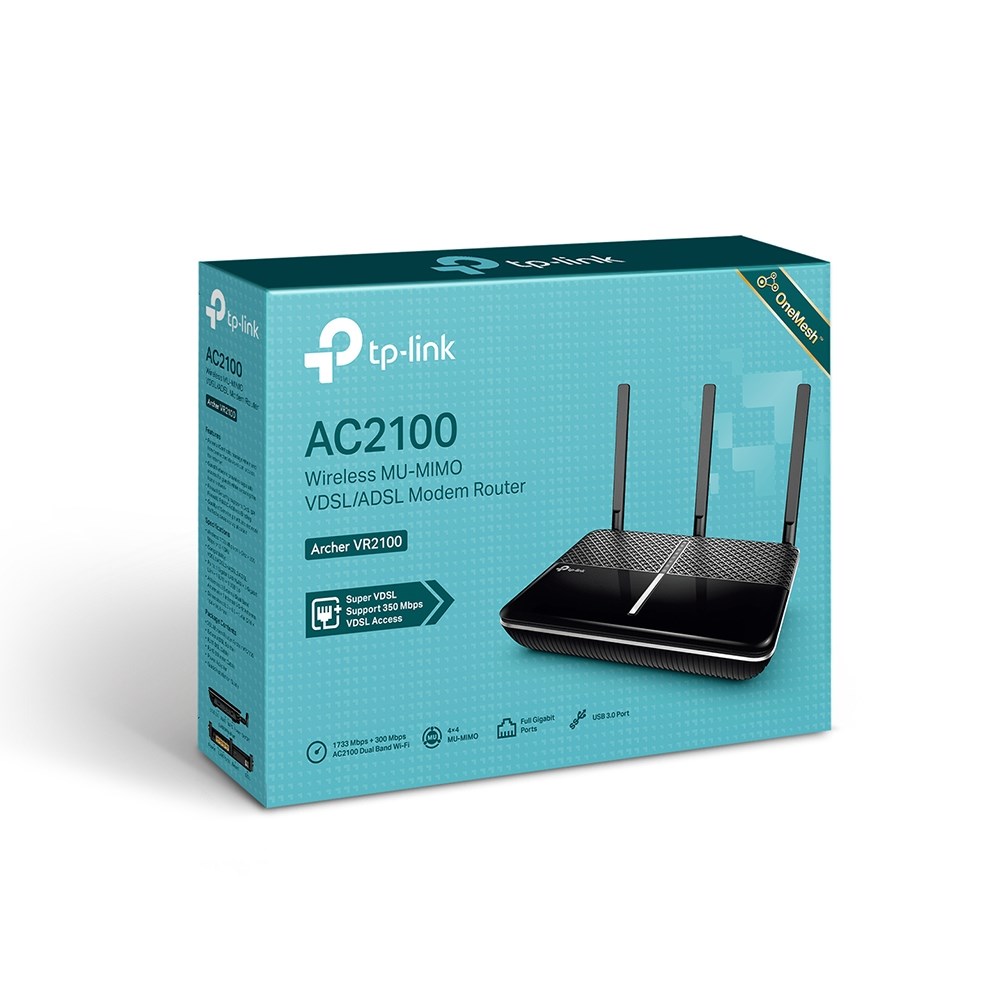 TP-Link Archer VR2100 AC2100 Wireless MU-MIMO VDSL and ADSL Modem ...