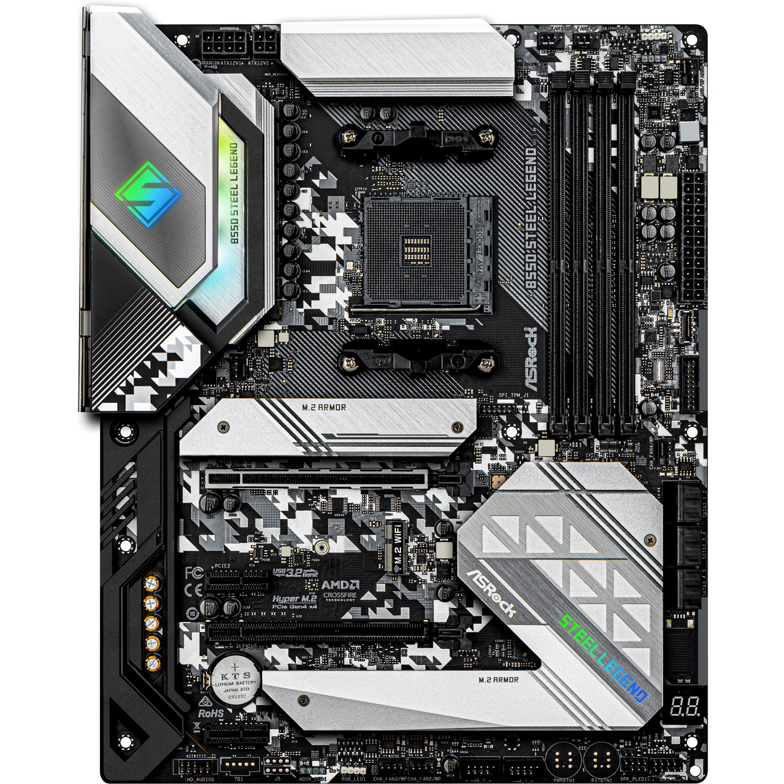 ASRock B550 STEEL LEGEND AMD Socket AM4 B550 Chipset ATX Motherboard ...