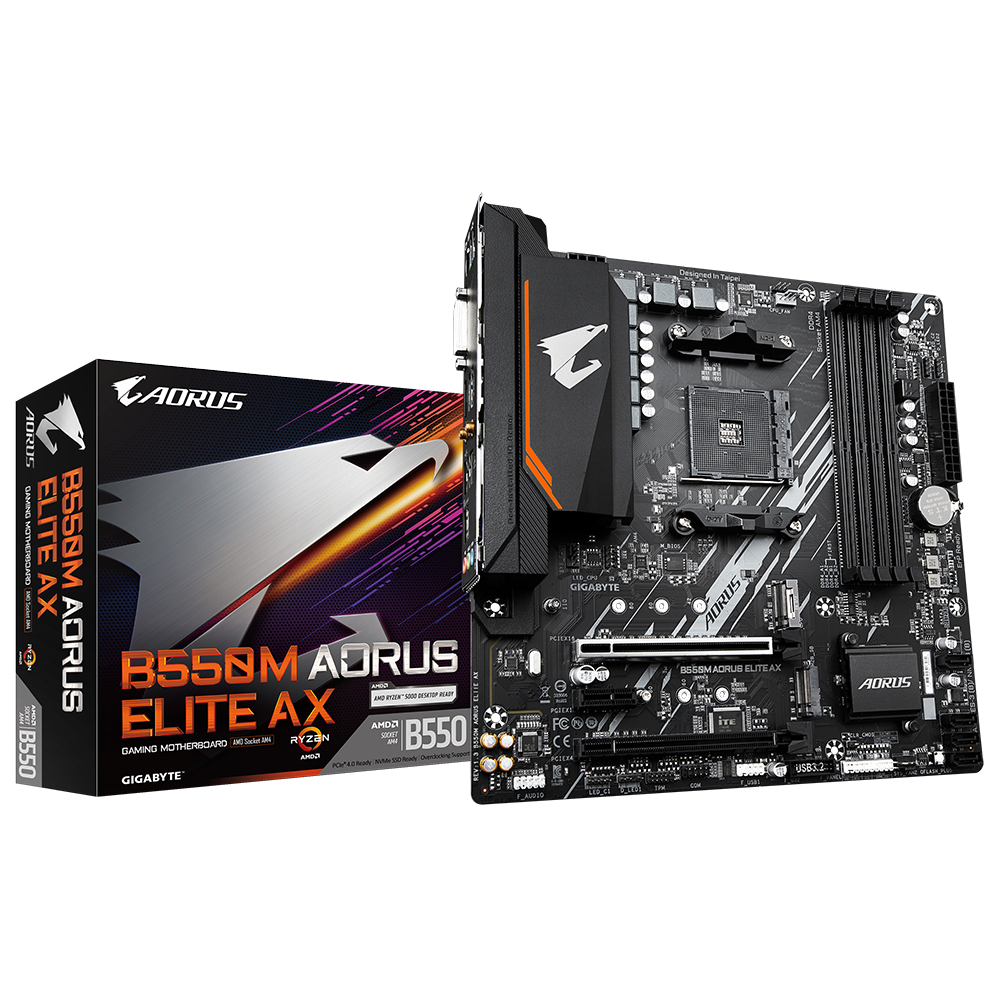 Gigabyte B550M AORUS ELITE AX AMD Socket AM4 Motherboard - B550M AORUS ...