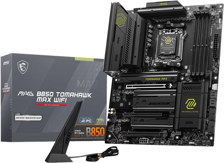 MSI MAG B850 TOMAHAWK MAX WIFI AMD Socket AM5 Motherboard - MAG B850 ...