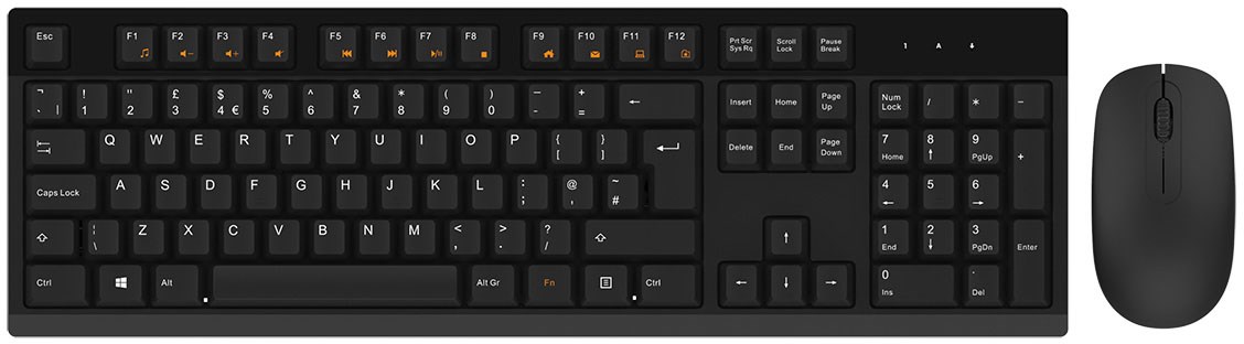CiT EZ-Touch Wireless Keyboard and Mouse Combo Set in Black, UK Layout ...