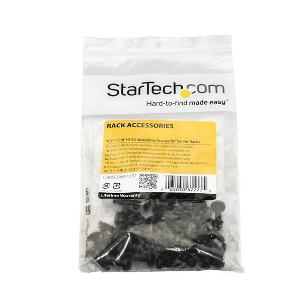StarTech.com Server Rack Screws - 10-32 Screws - 50 Pack - CABSCRWS1032 ...