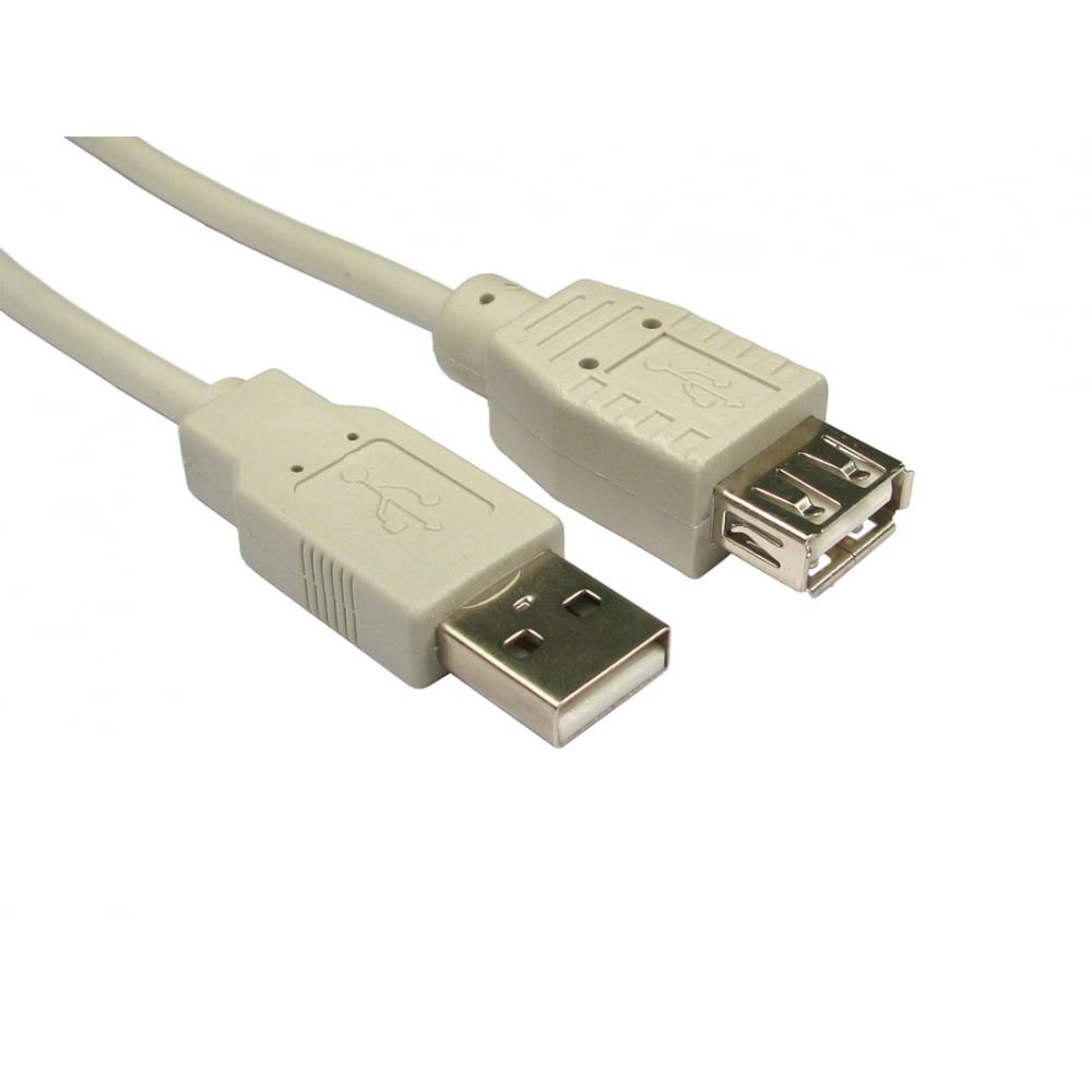 Cables Direct 1.8m USB 2.0 Extension Cable in Beige - CDL-022BG | CCL