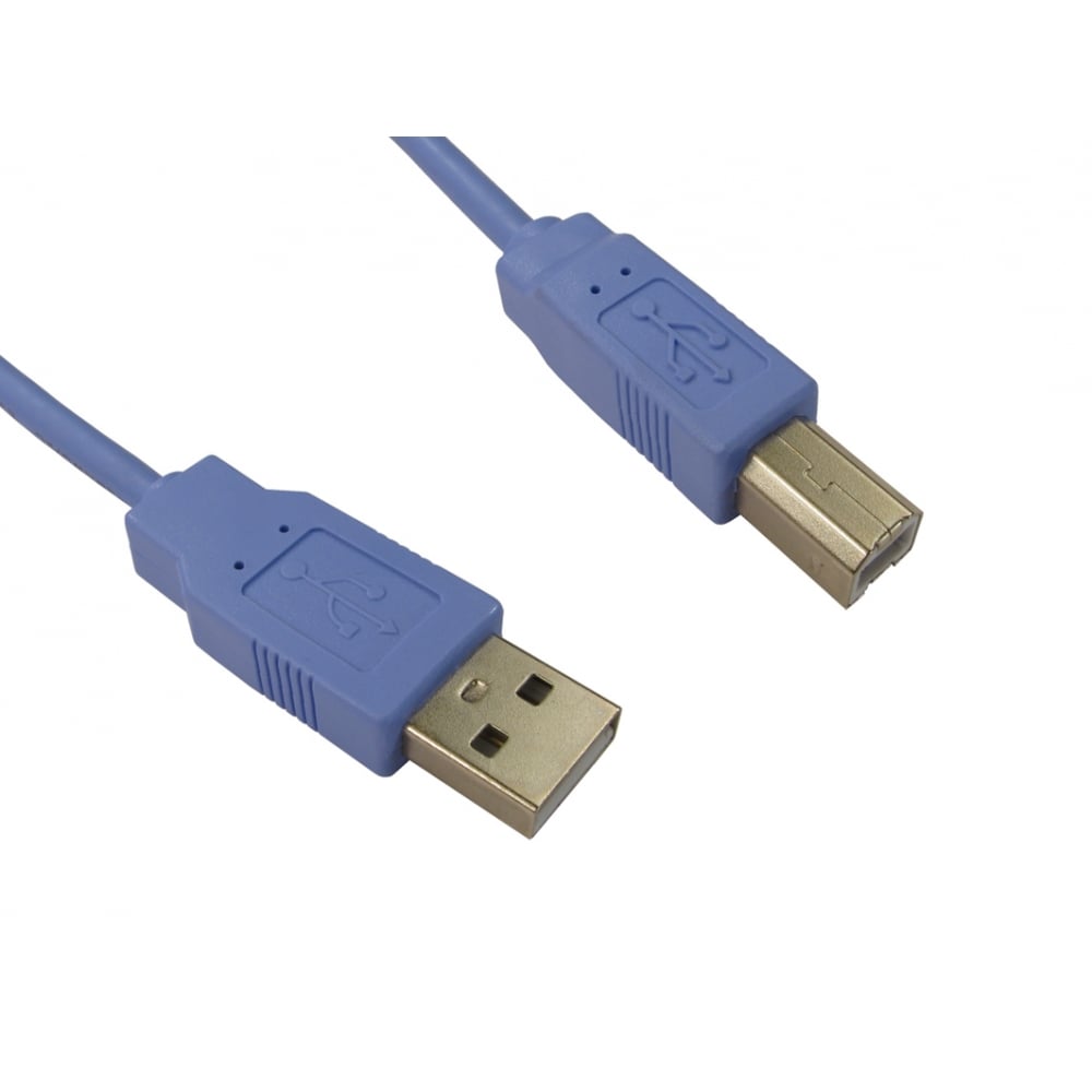 Cables Direct 1.8m USB 2.0 Type A to Type B Cable in Blue - CDL-102B | CCL