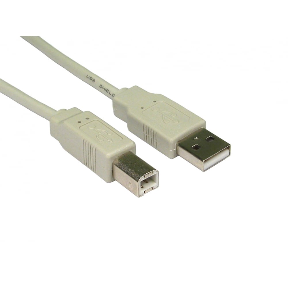 Cables Direct 1.8m USB 2.0 Type A to Type B Cable in Beige - CDL-102BG ...