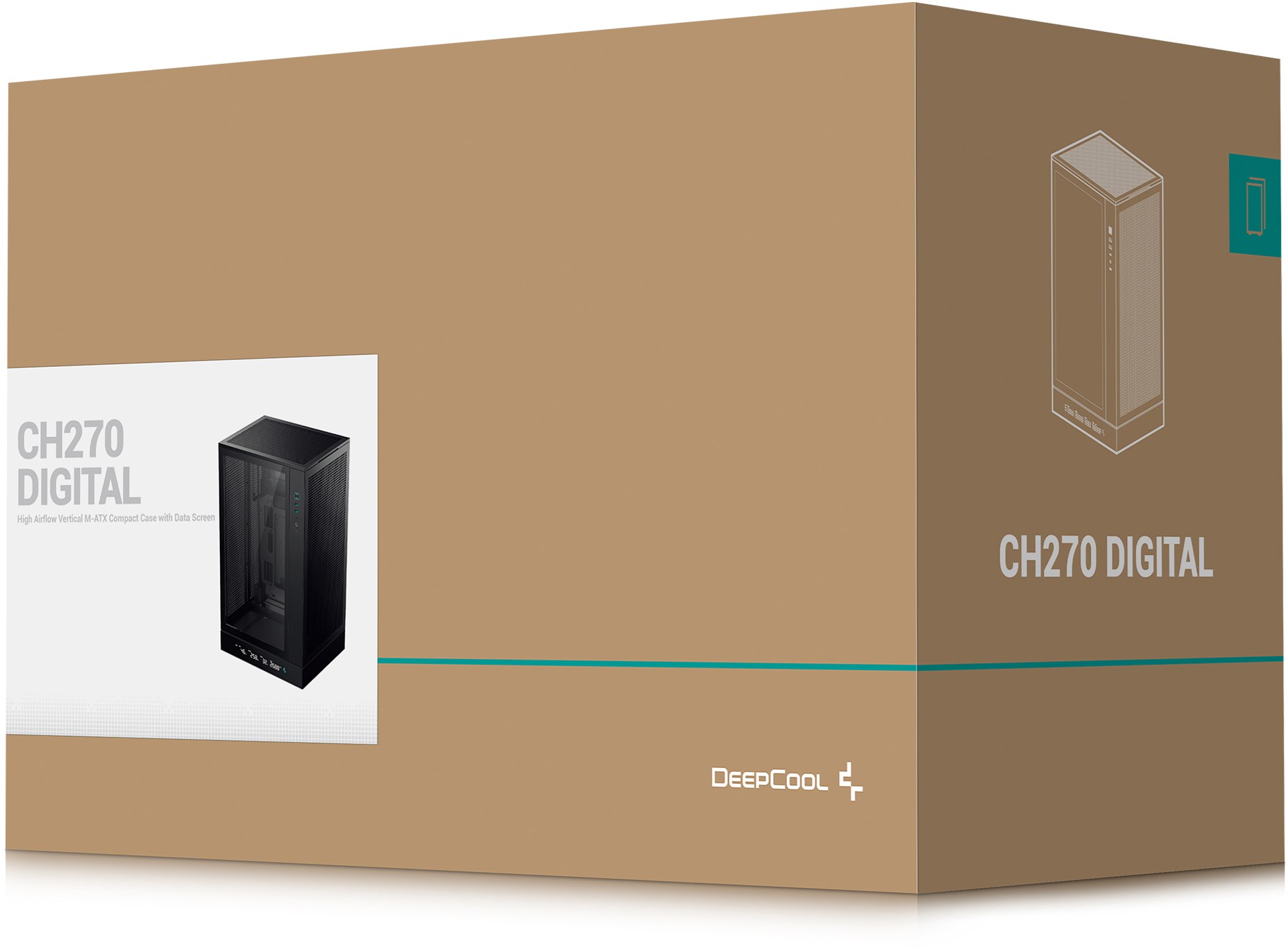 DeepCool CH270 DIGITAL Mini Tower Case - Black - R-CH270-BKNDM0-G-1 | CCL
