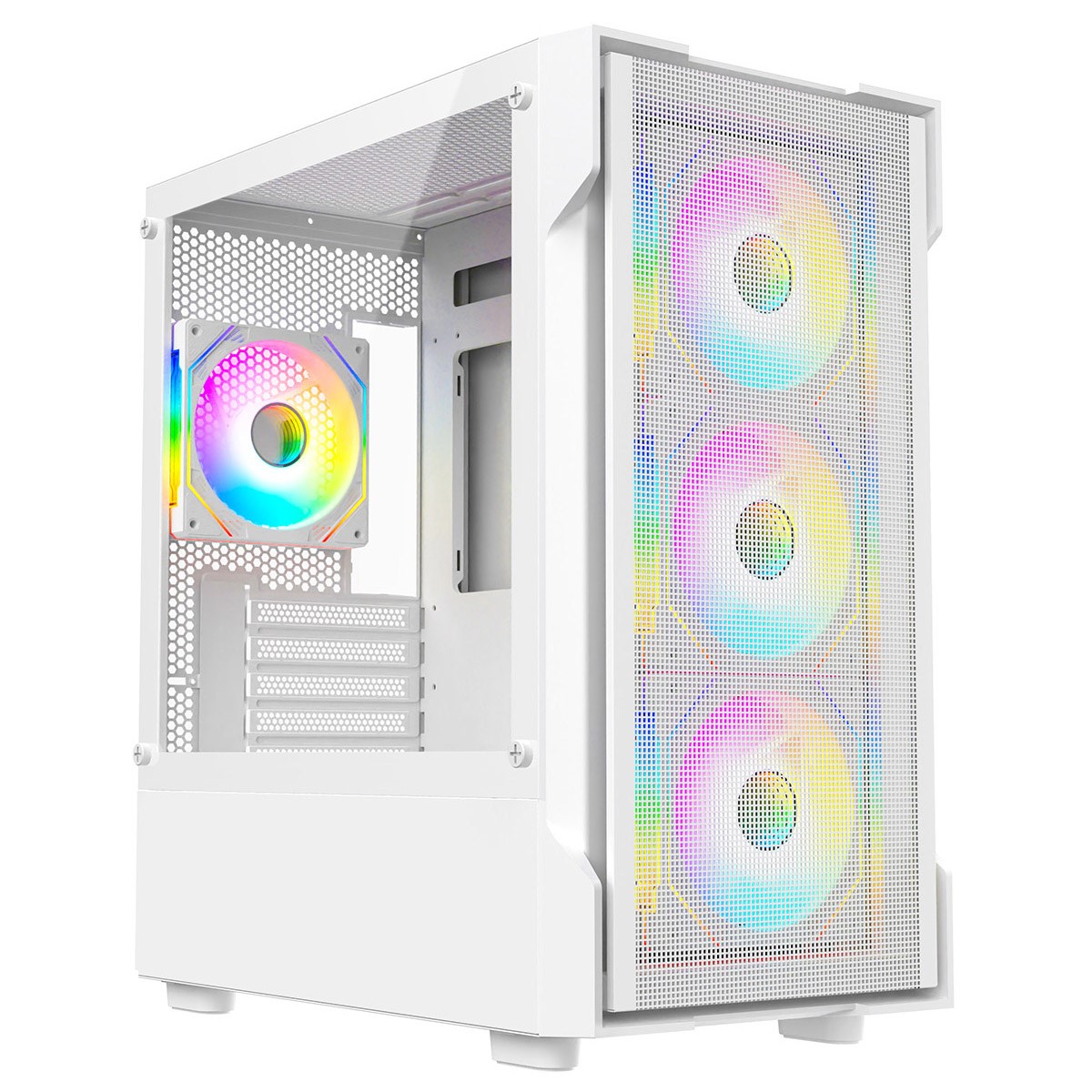 CiT Bolt Mesh Mid Tower Gaming Case - White - CIT-BOLTWHT-MSH | CCL