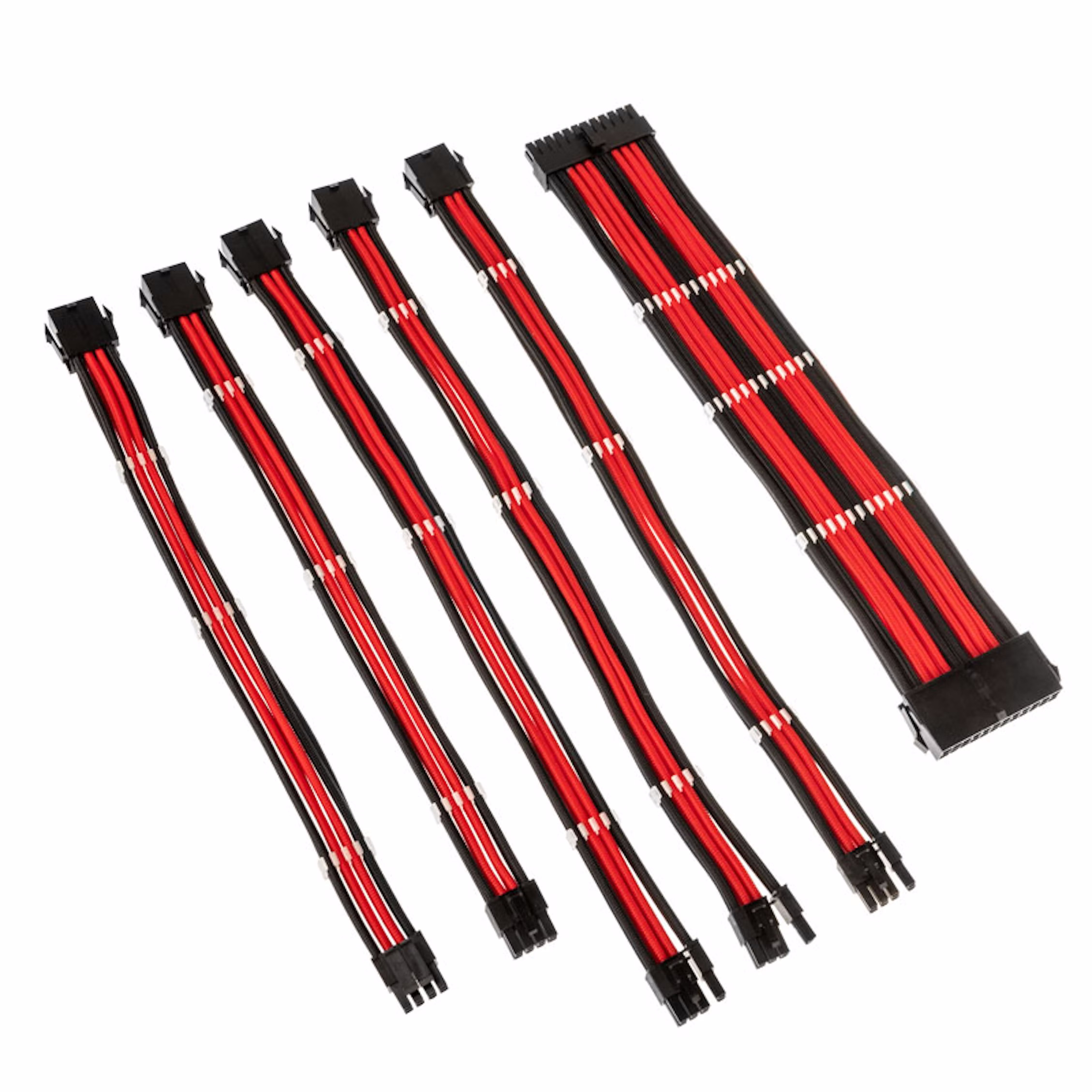 Kolink Core Adept Braided Cable Extension Kit in Jet Black and Racing ...