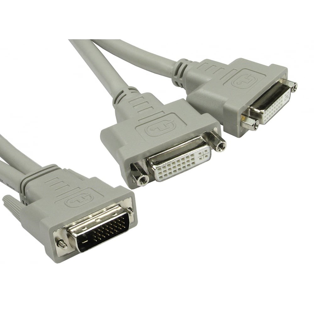 Cables Direct 1.8m Male DVI-D to 2x Female DVI-D Splitter Cable - DV ...