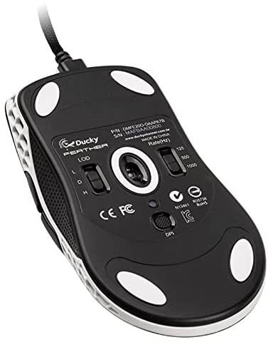 Ducky Feather Black & White Gaming Mouse with Omron Switches - DMFE20O ...