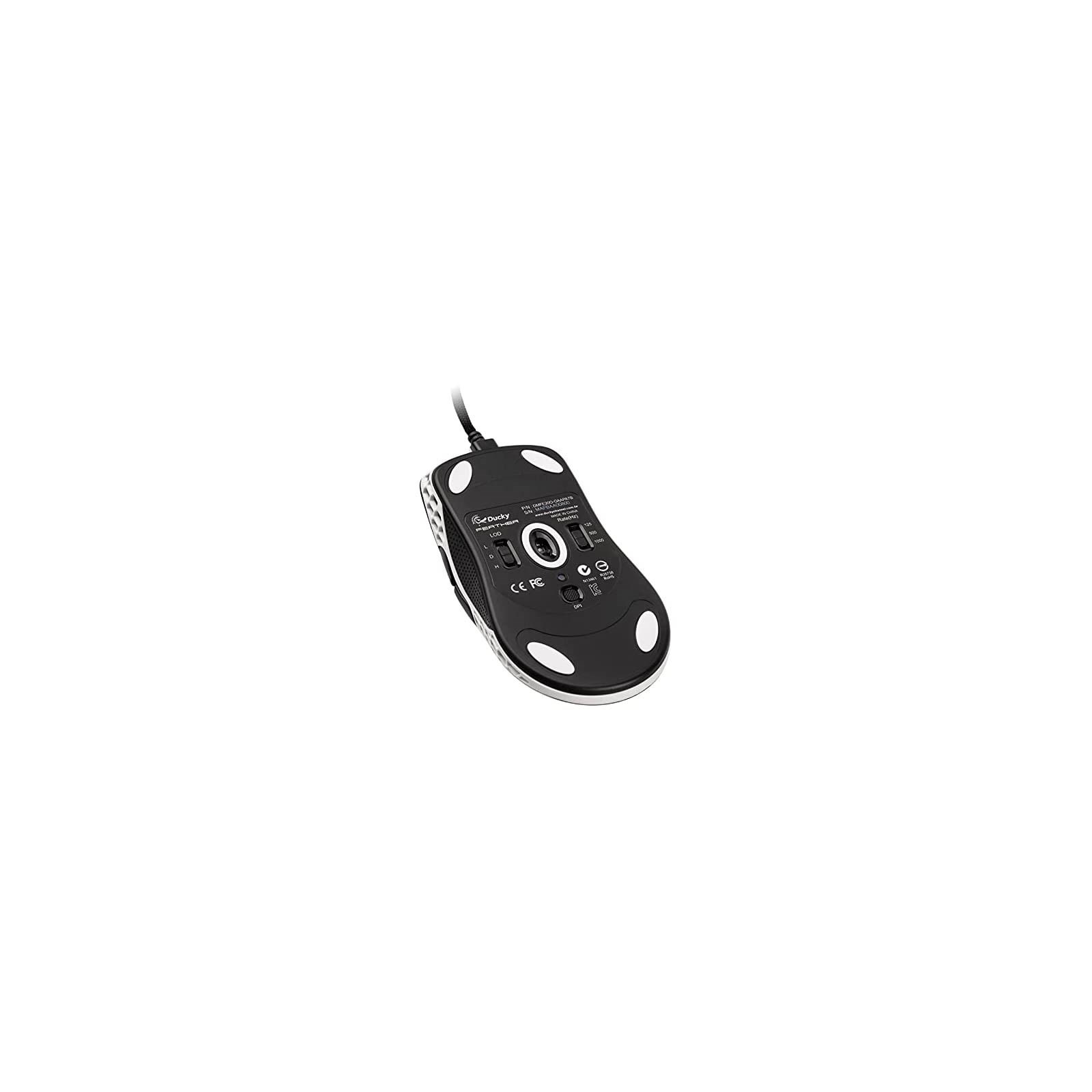 Ducky Feather Black & White Gaming Mouse with Omron Switches - DMFE20O ...