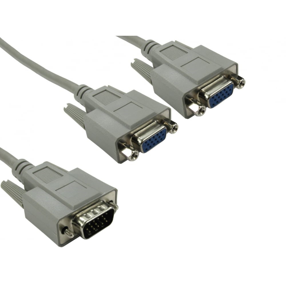 Cables Direct 1.8m Male SVGA to 2x Female SVGA Splitter Cable - EX-088/ ...