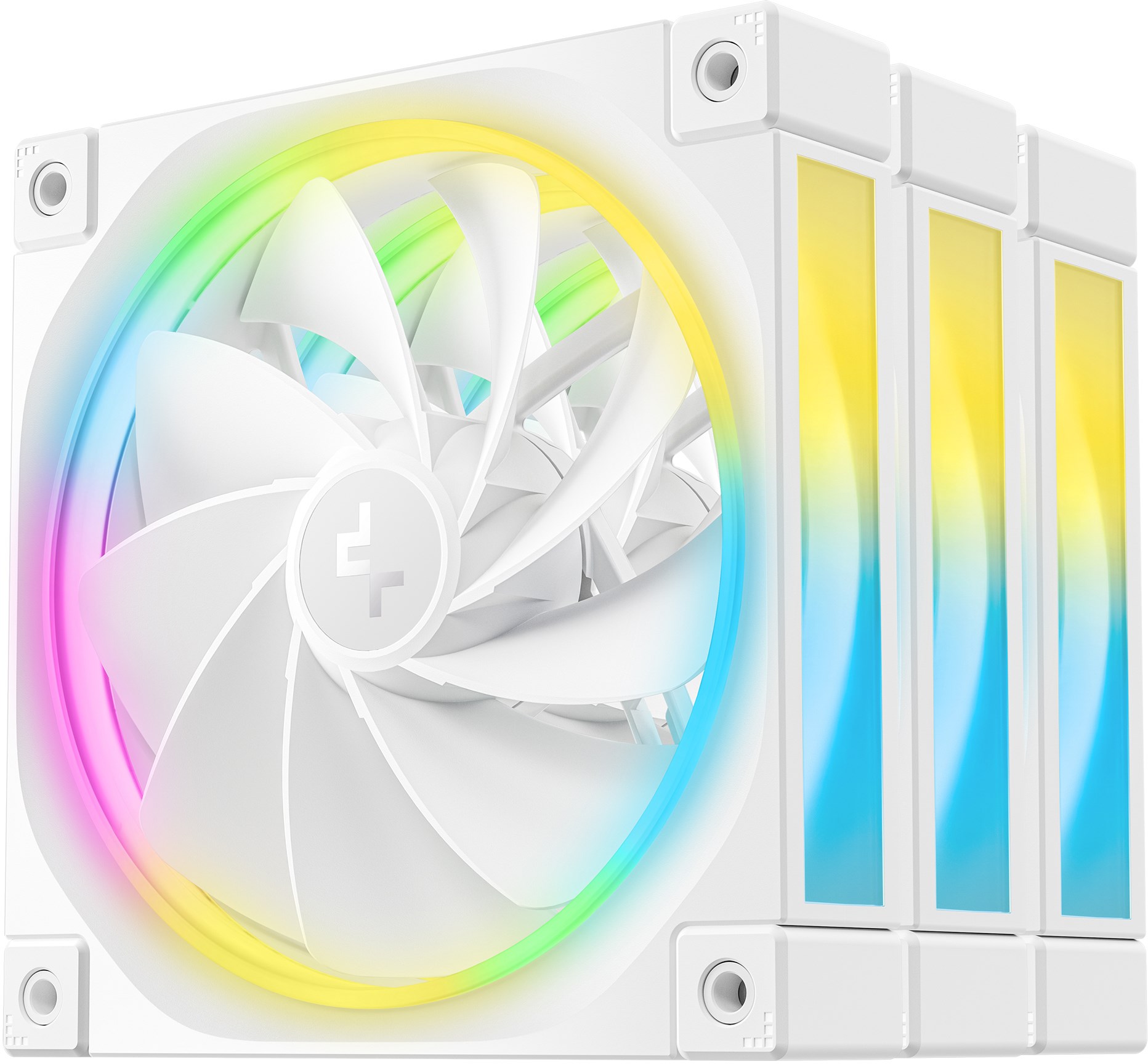 DeepCool FL12R WH-3 IN 1 120mm ARGB PWM Triple Chassis Reverse Fan Pack ...