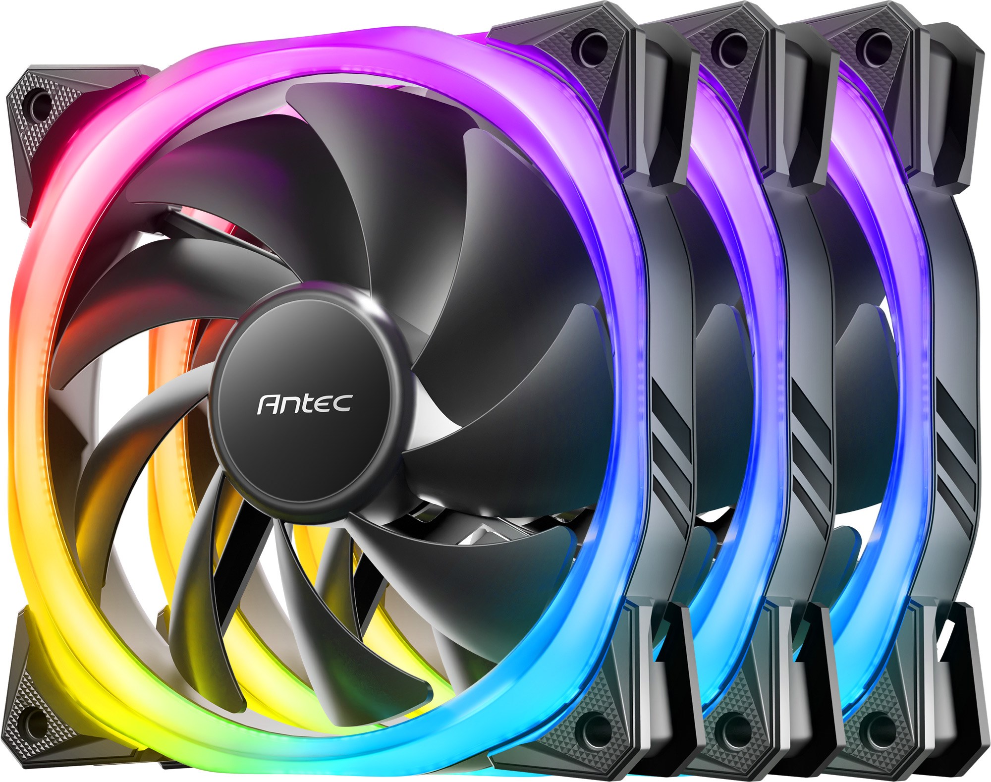 Antec Fusion ARGB 120mm Case Fan Triple Pack in Black with ARGB ...
