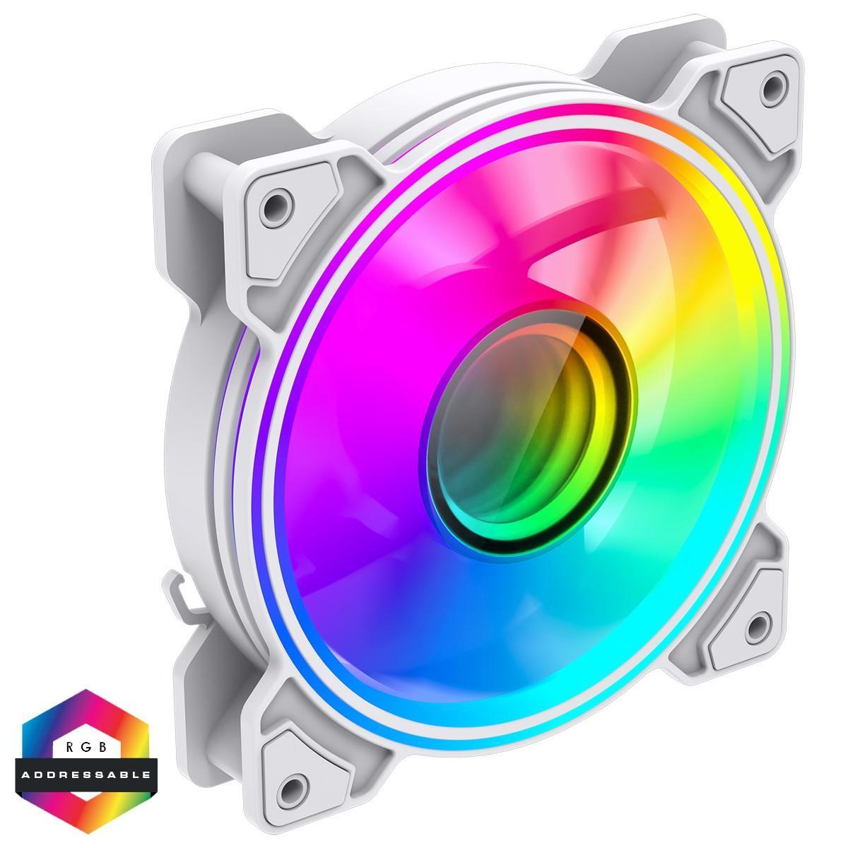 GameMax Infinity 120mm ARGB Dual-Ring White Fan - GMX-INFINITY-FNW ...