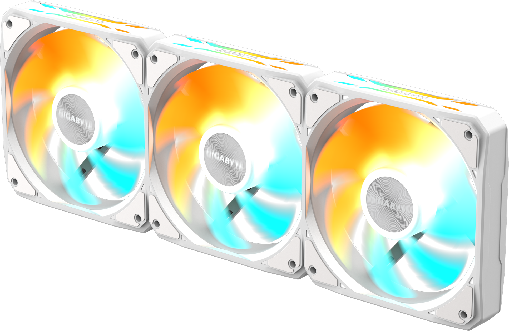 Gigabyte EZ CHAIN FAN 120 ICE Triple Pack 120mm Case Fans in White - GP ...