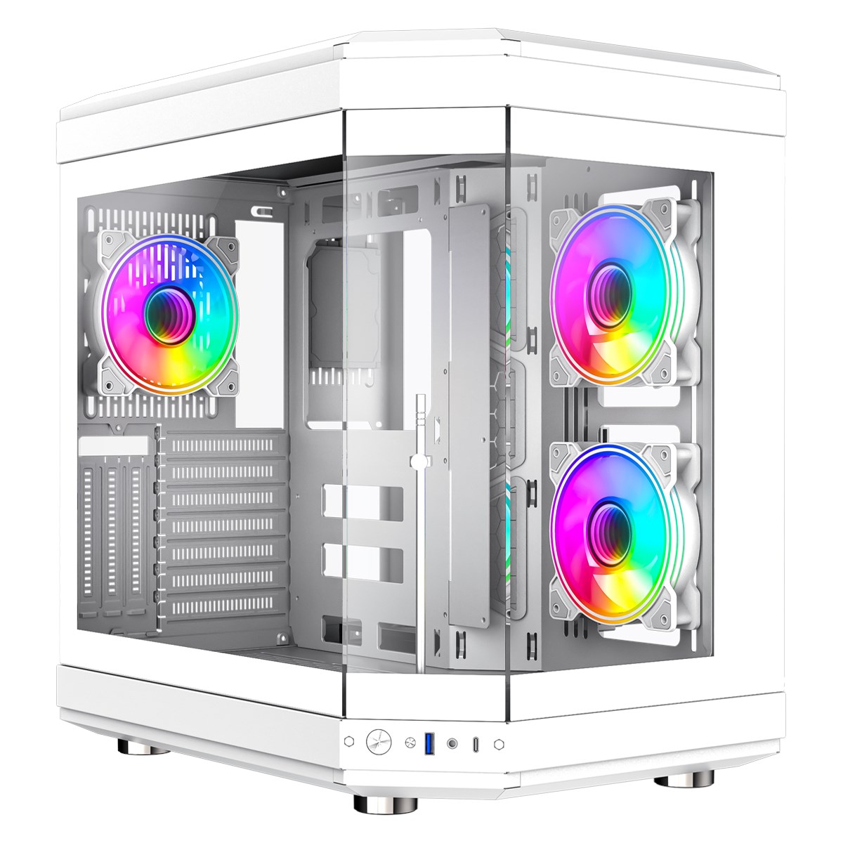 GameMax Hype Mid Tower Gaming Case - White - GMX-HYPE-WHT | CCL