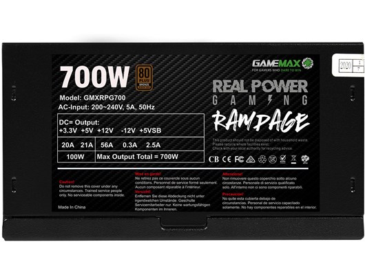 700W GameMax RPG Rampage 80 Plus Bronze PSU - GMXRPG700 | CCL