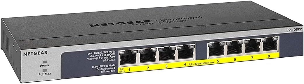 Netgear 8-Port Gigabit Desktop Switch - GS108PP-100EUS | CCL