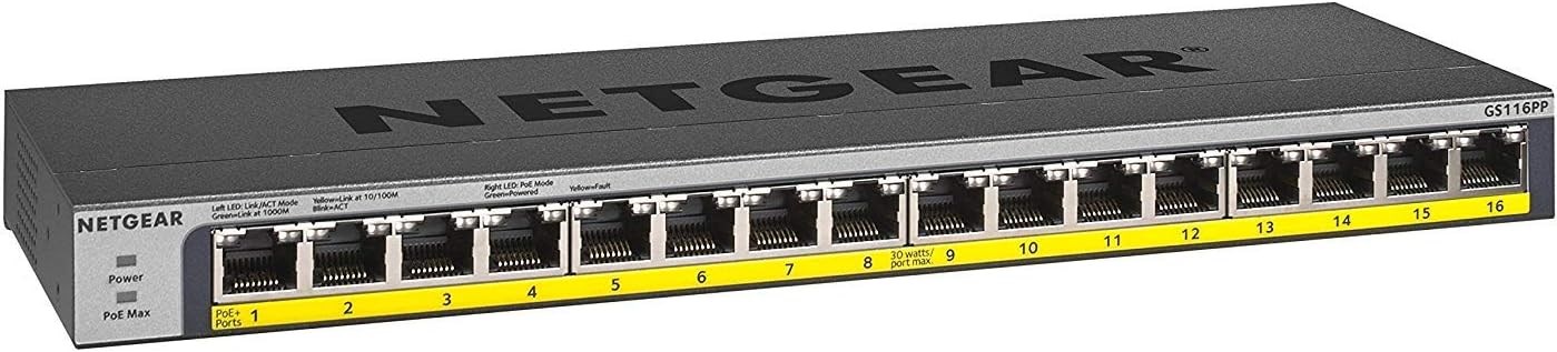 Netgear GS116PP Gigabit PoE+ Switch - GS116PP-100EUS | CCL