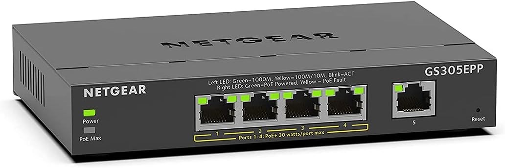 Netgear GS305EPP 5-Port Gigabit PoE+ Mini Switch - GS305EPP-100UKS | CCL
