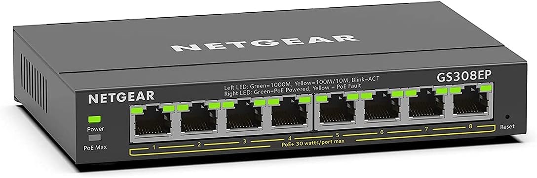 Netgear GS308EP 8-Port Gigabit PoE+ Desktop Switch - GS308EP-100UKS | CCL
