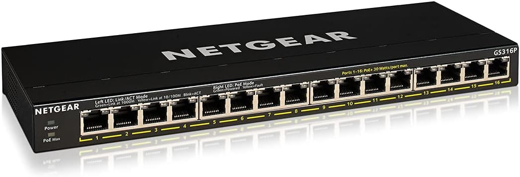 Netgear GS316P 16-Port Gigabit Desktop Switch - GS316P-100EUS | CCL
