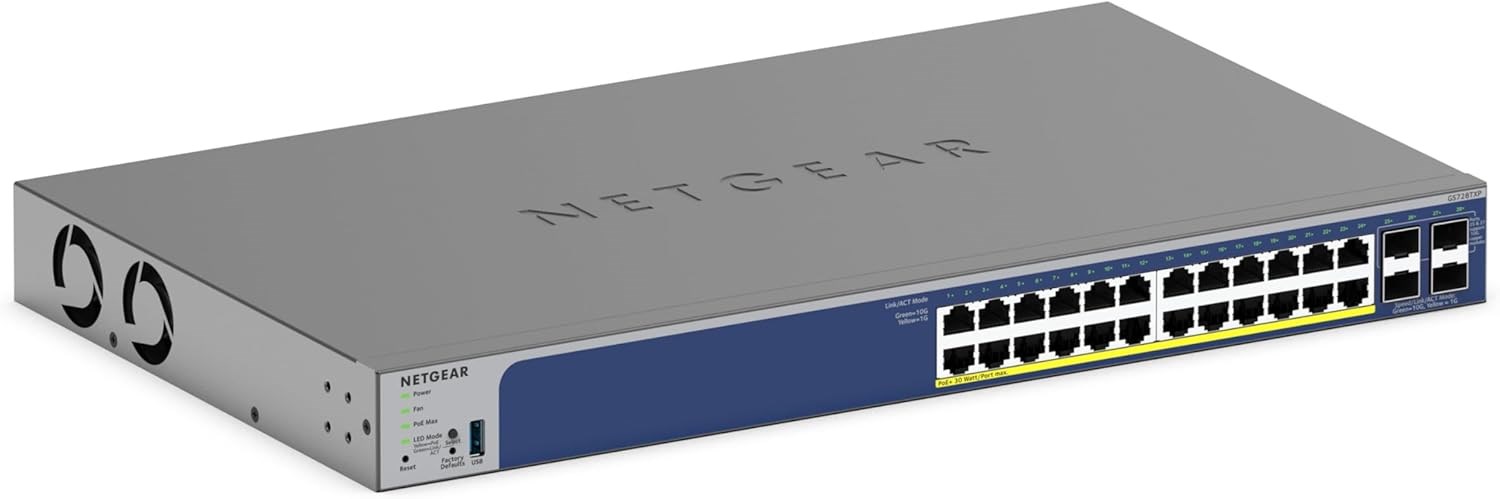 Netgear GS724TPv3 24-Port Gigabit PoE+ Desktop Switch - GS724TP-300EUS ...