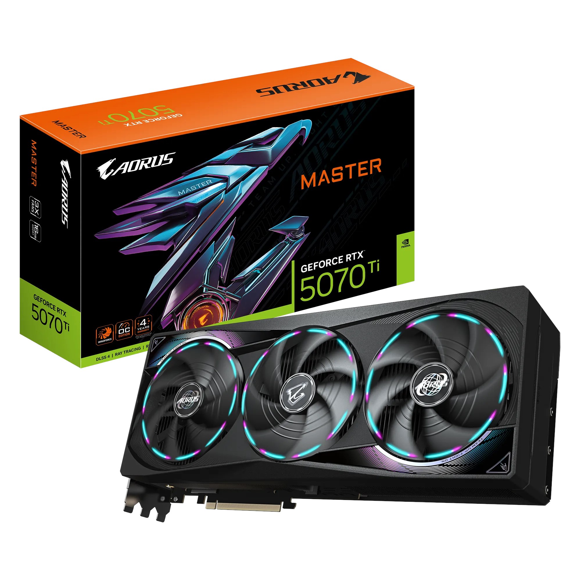 Gigabyte GeForce RTX 5070 Ti AORUS MASTER 16GB GPU - GV-N507TAORUS M ...