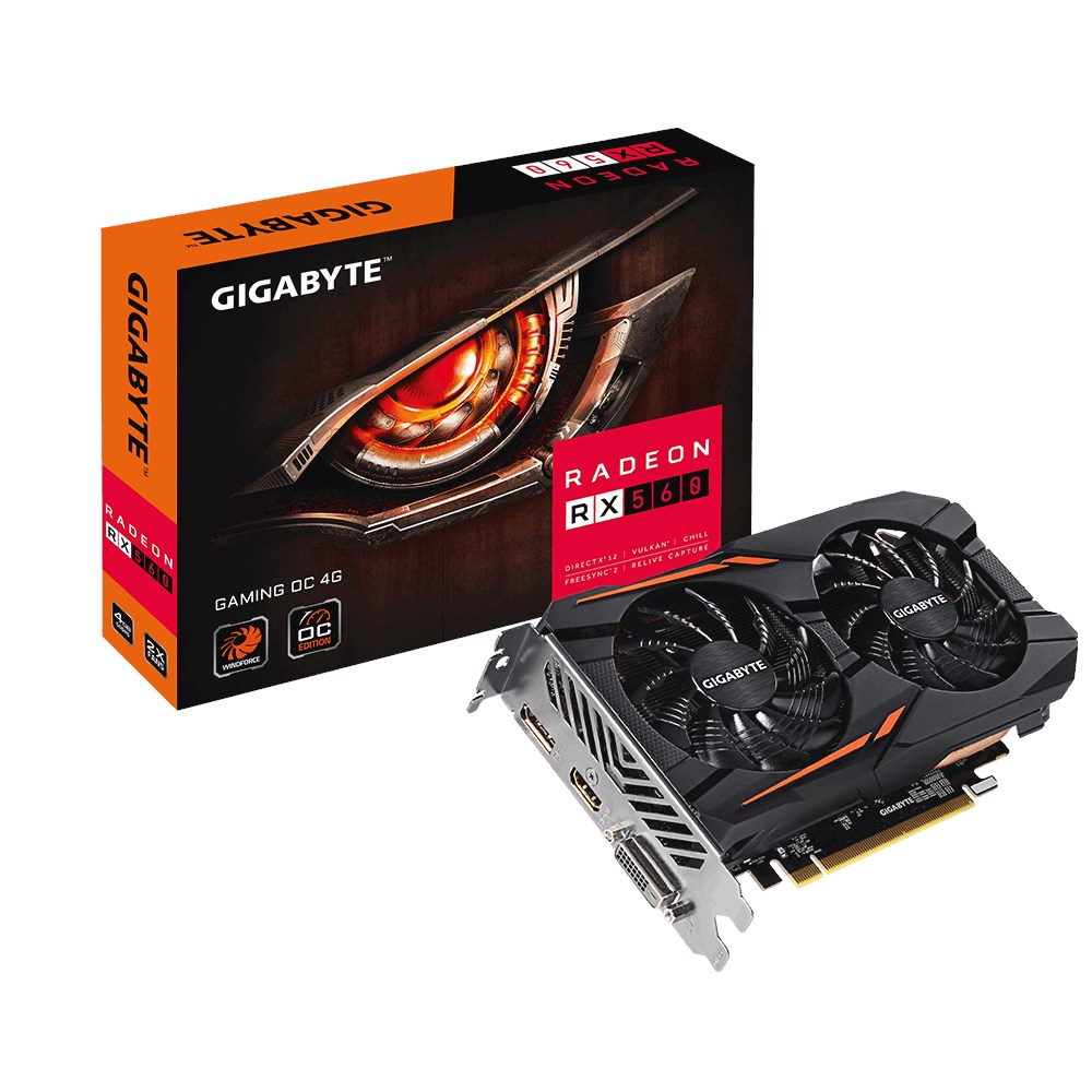 Gigabyte Radeon RX 560 GAMING 4GB OC GPU - GV-RX560GAMING OC-4GD | CCL