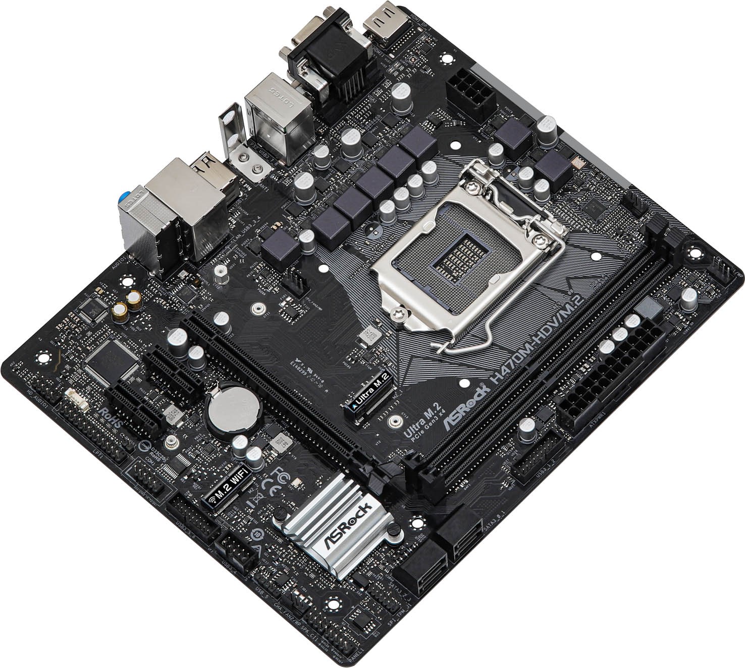 ASRock H470M-HDV/M.2 Intel Socket 1200 Motherboard - 90-MXBG80-A0UAYZ ...