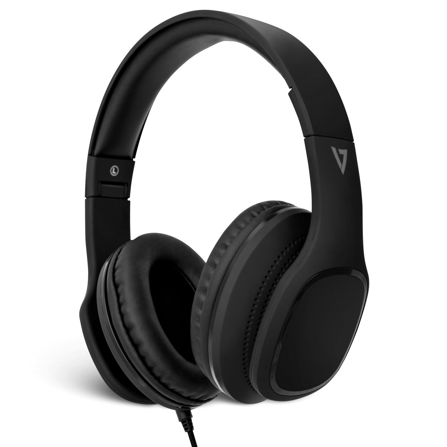 V7 3.5mm Over-Ear Stereo Headphones with Mic - Black - HA701-3EP | CCL