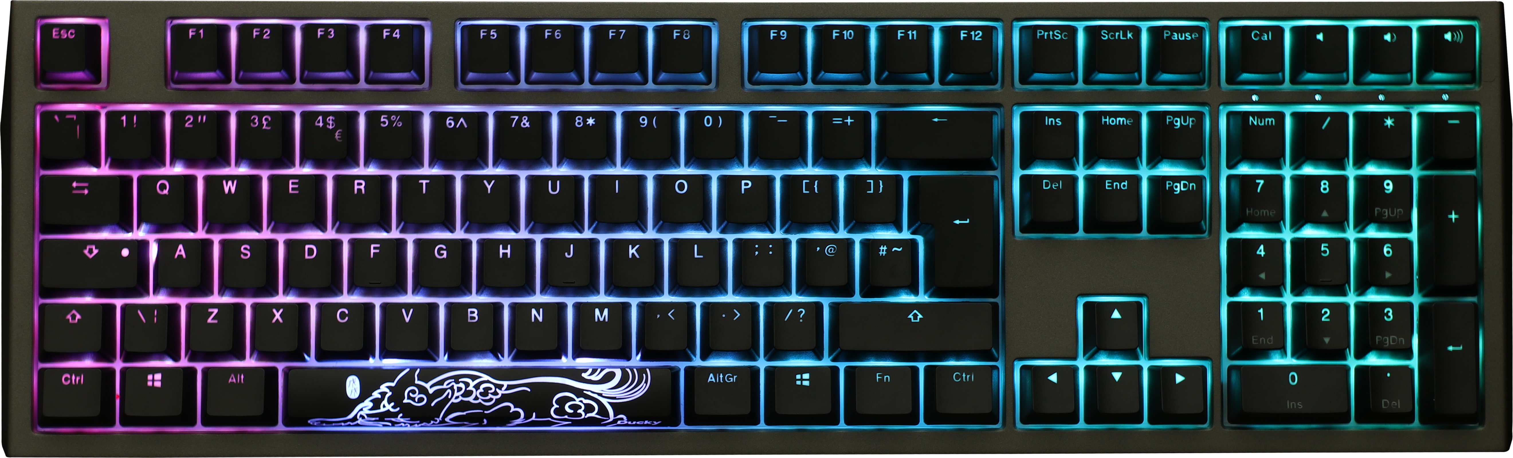 Ducky Shine 7 RGB Backlit USB Mechanical Keyboard with Cherry MX Blue ...